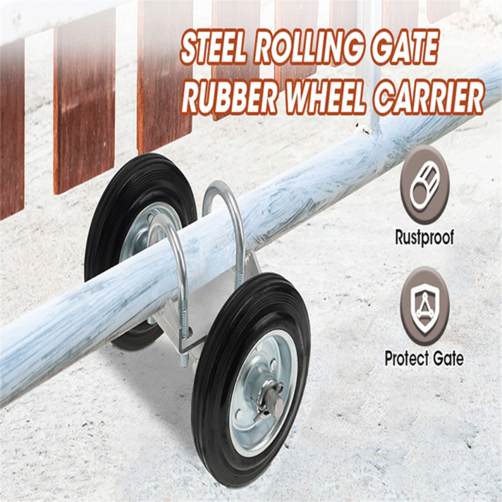 Heavy-Duty Steel Rolling Gate 6Inch RubberWheel Carrier for Driveway ...