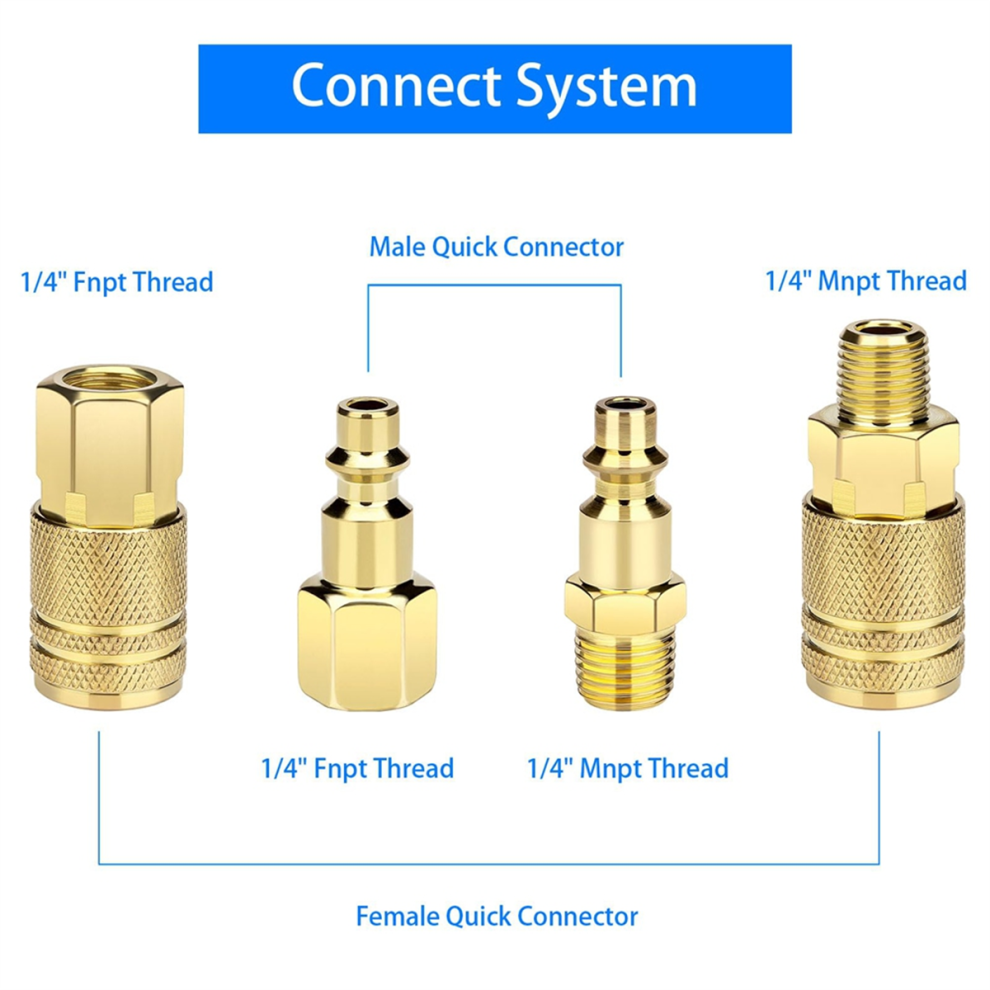 Air Hose Fittings 1/4-Inch NPT Quick Connect Compressor Fittings ...