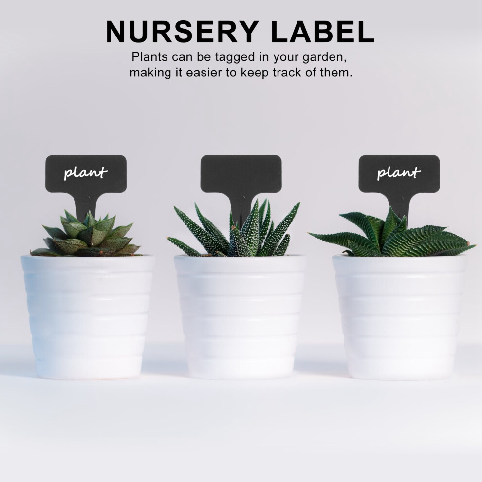 101Pcs/Set Black Plant Labels Water T-Types Tag Reusable Nursery Garden ...