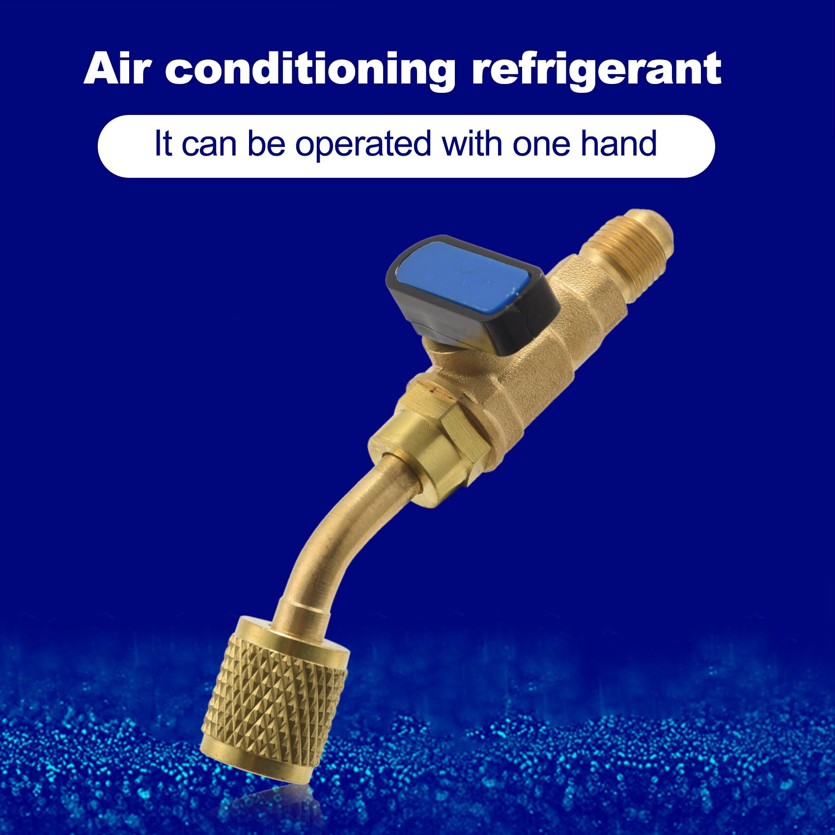 Angled Compact Ball Valve 1/4 Inch SAE, Air Conditioning Refrigerant ...