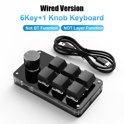 Programming Macro Custom Knob Keyboard 6 Key Copy Paste Mini Button Photoshop Gaming Keypad, RGB ...
