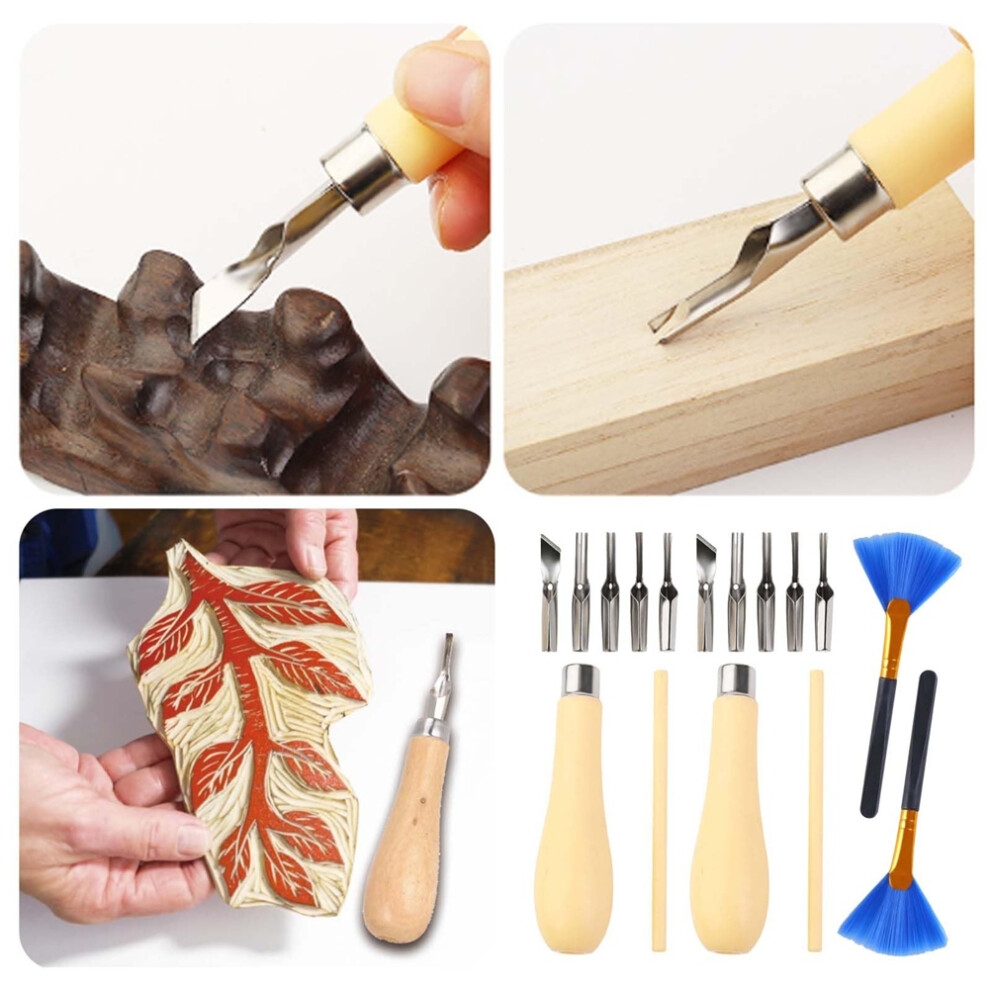 1 Sets of Linocut Tool, with 5 Different Blades Head,Linoleum Blocks ...
