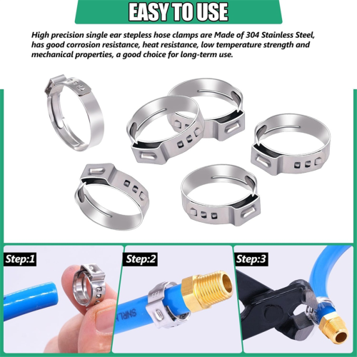35pcs 1/2 Inch PEX Clamps, Stainless Steel Pex Crimping Ring, Single ...