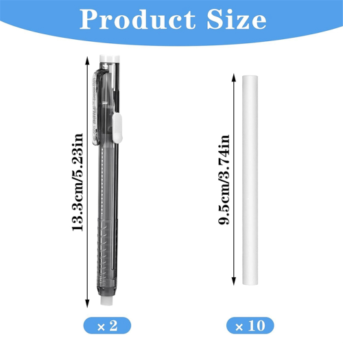 12 Pcs Retractable Mechanical Eraser Pen Pen-Style Erasers Precise ...