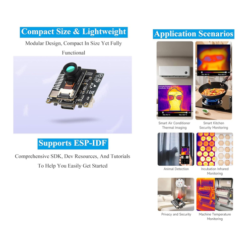 ESP32-S3 IR Thermal Imaging Camera Module,Equipped with ESP32-S3-WROOM-1,80x62Pixels Array ...