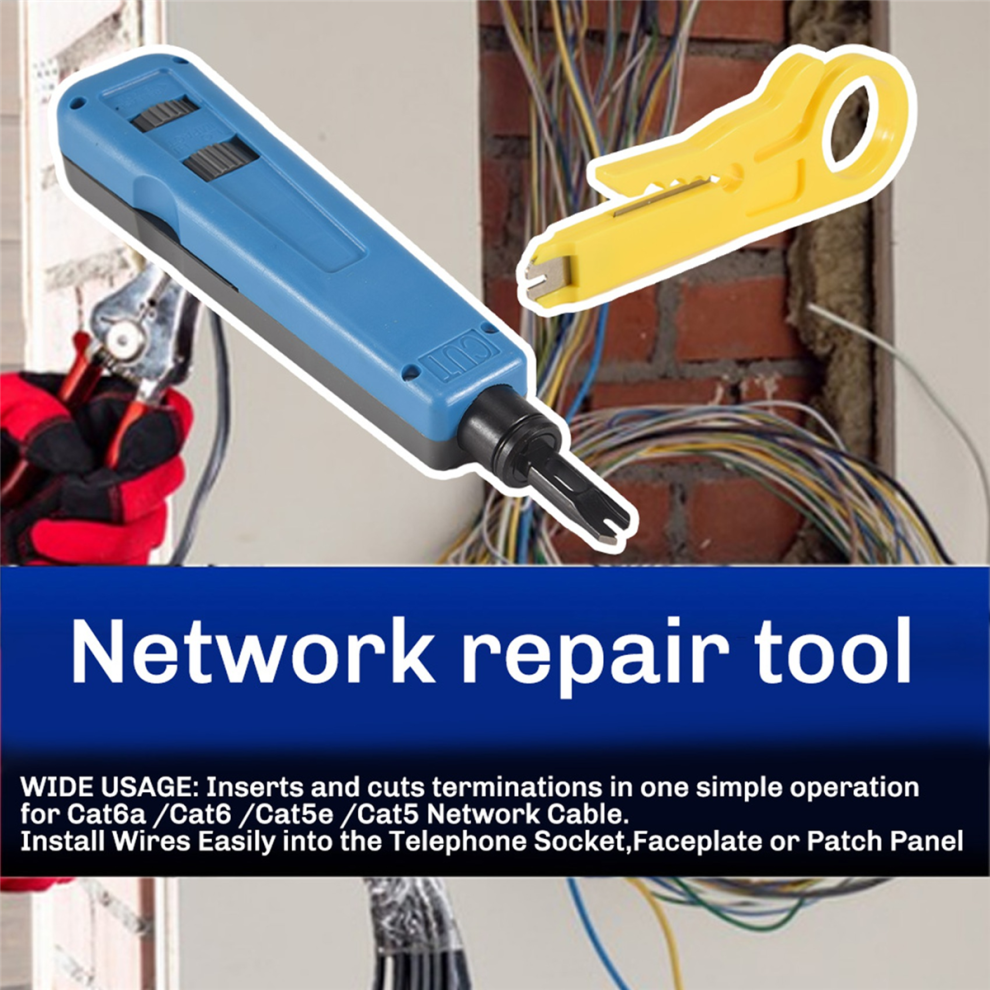 Punch Down Impact Tool With 110 And 66 Blades, Network Wire Cable Cat6 ...