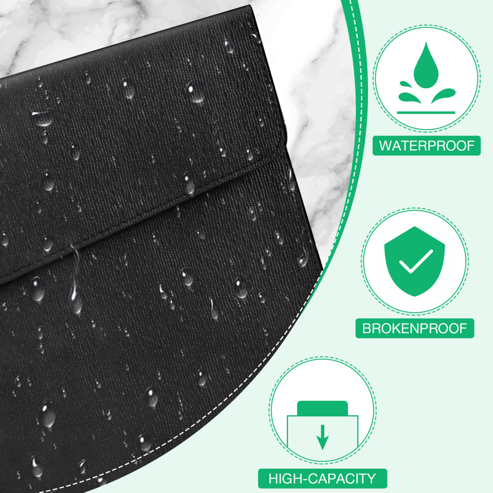 PU Leather A4 File Folder Document Holder Waterproof Portfolio Envelope ...