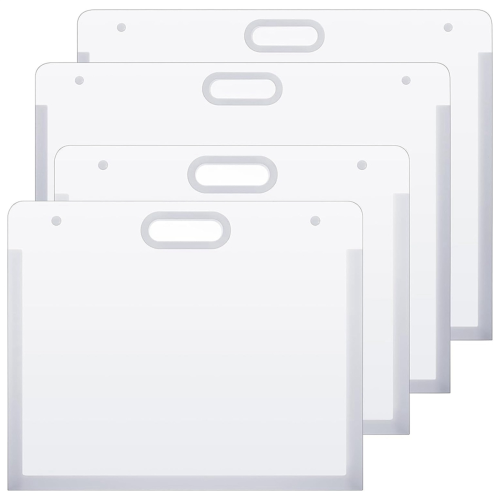 4 Pcs Art Portfolio Folder for Artwork Plastic Waterproof with Handles ...