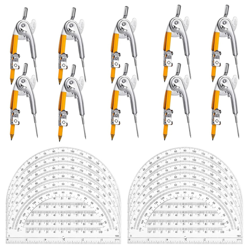 Set da 20 goniometro e compasso per studenti - Geometria Matematica con ...
