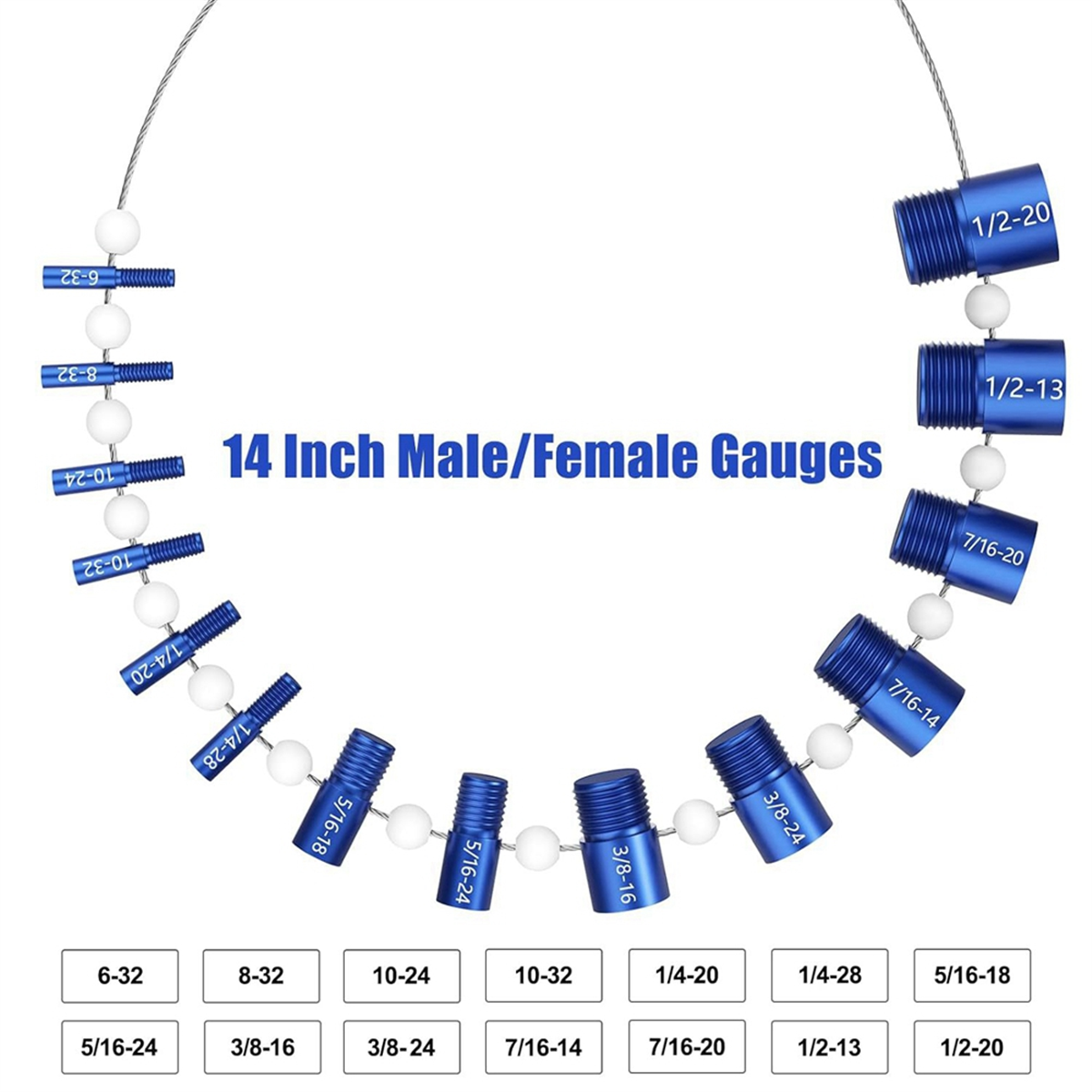 Outil de mesure d'inspection, jauge de filetage de boulon, écrou, vis ...