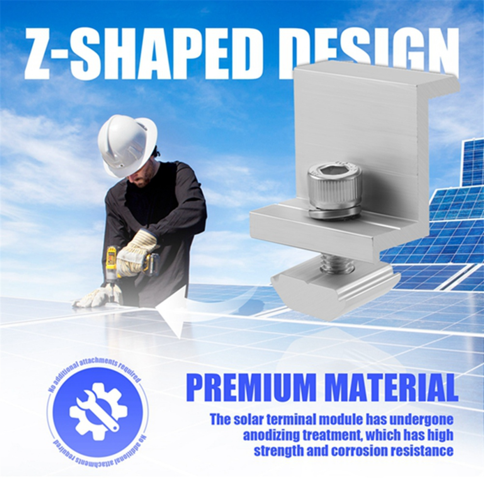 Supports de montage pour panneaux solaires, 8 pinces d'extrémité en ...