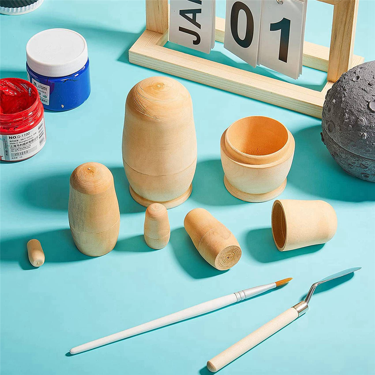 Unpainted Russian Nesting Dolls DIY Blank Nesting Dolls Unfinished on OnBuy