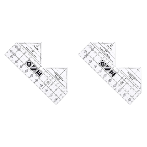 90 Degree Double Strip Quilt Ruler, 10 Inch Acrylic Triangle Rulers on ...