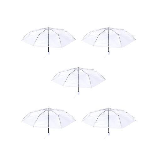 Transparent Automatic Umbrella Compact Folding,Transparent & white on OnBuy