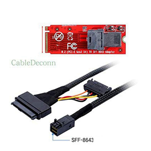 Built-in 12G Mini SAS HD to U.2 / SFF-8643 to SFF-8639 Cable 0.5M on OnBuy