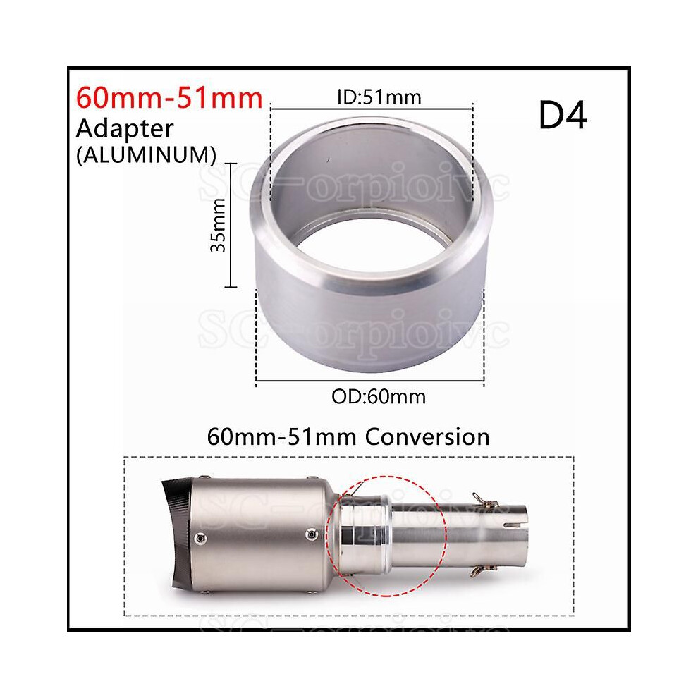 Motorcycle Exhaust Pipe Adapter 60-51mm 51-38mm Connect Reducer ...