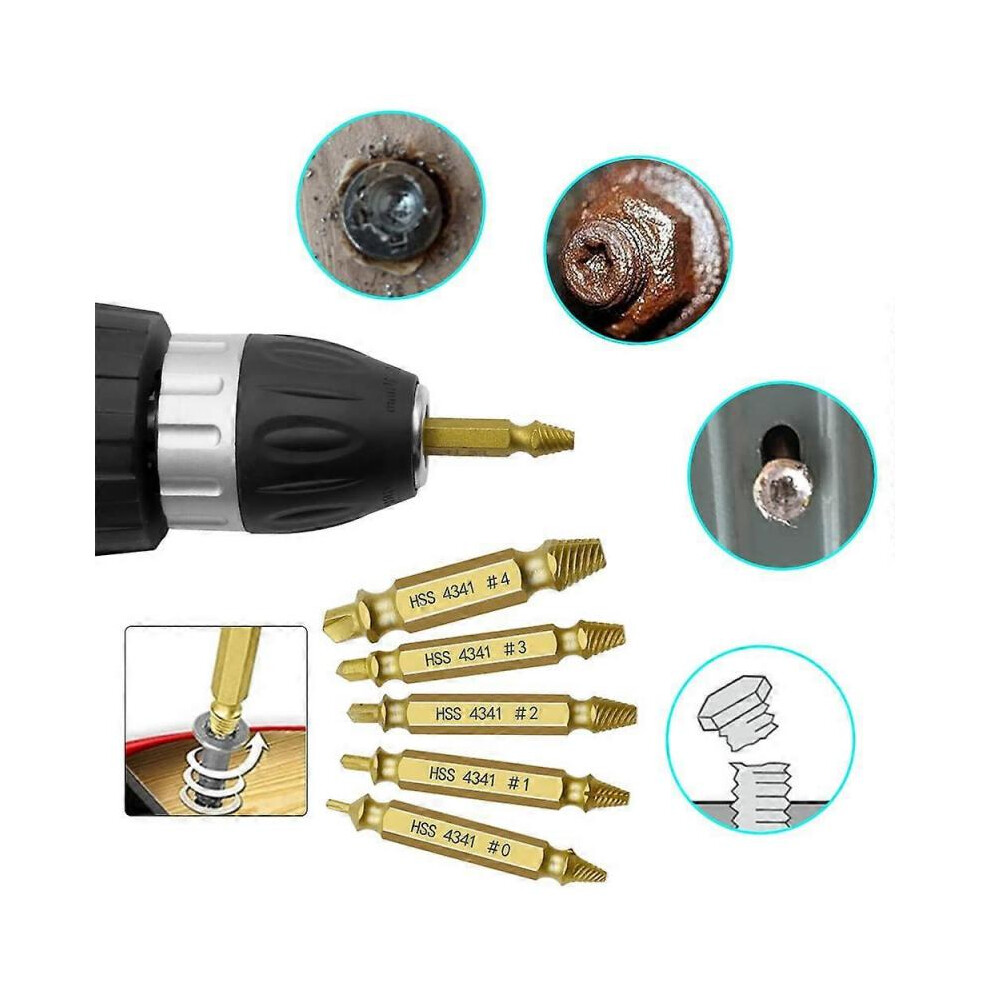 6 Pack Broken Screw Extractor Kit Broken Screw Extractor Kit Screw Head ...