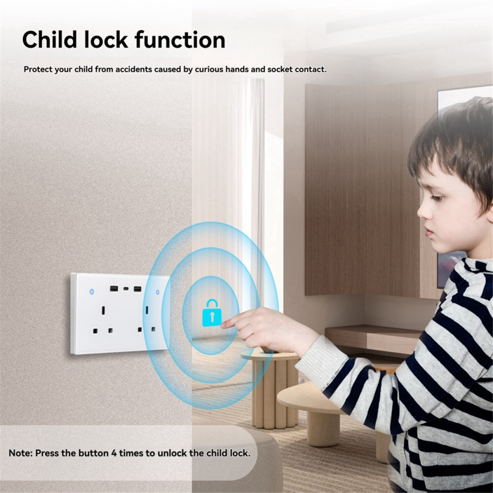 Tuya Smart Wall Socket UK Outlet 13A Touch Switch on OnBuy