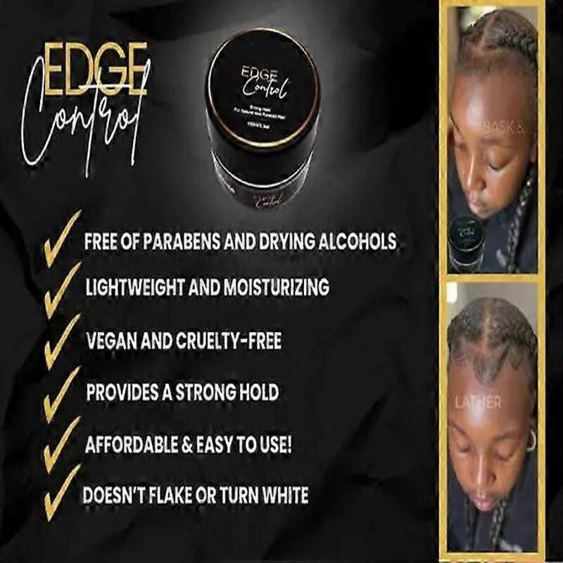 Strong Hold Edge Control Gel with Castor Oil, Non-Greasy, Non-Flaking ...