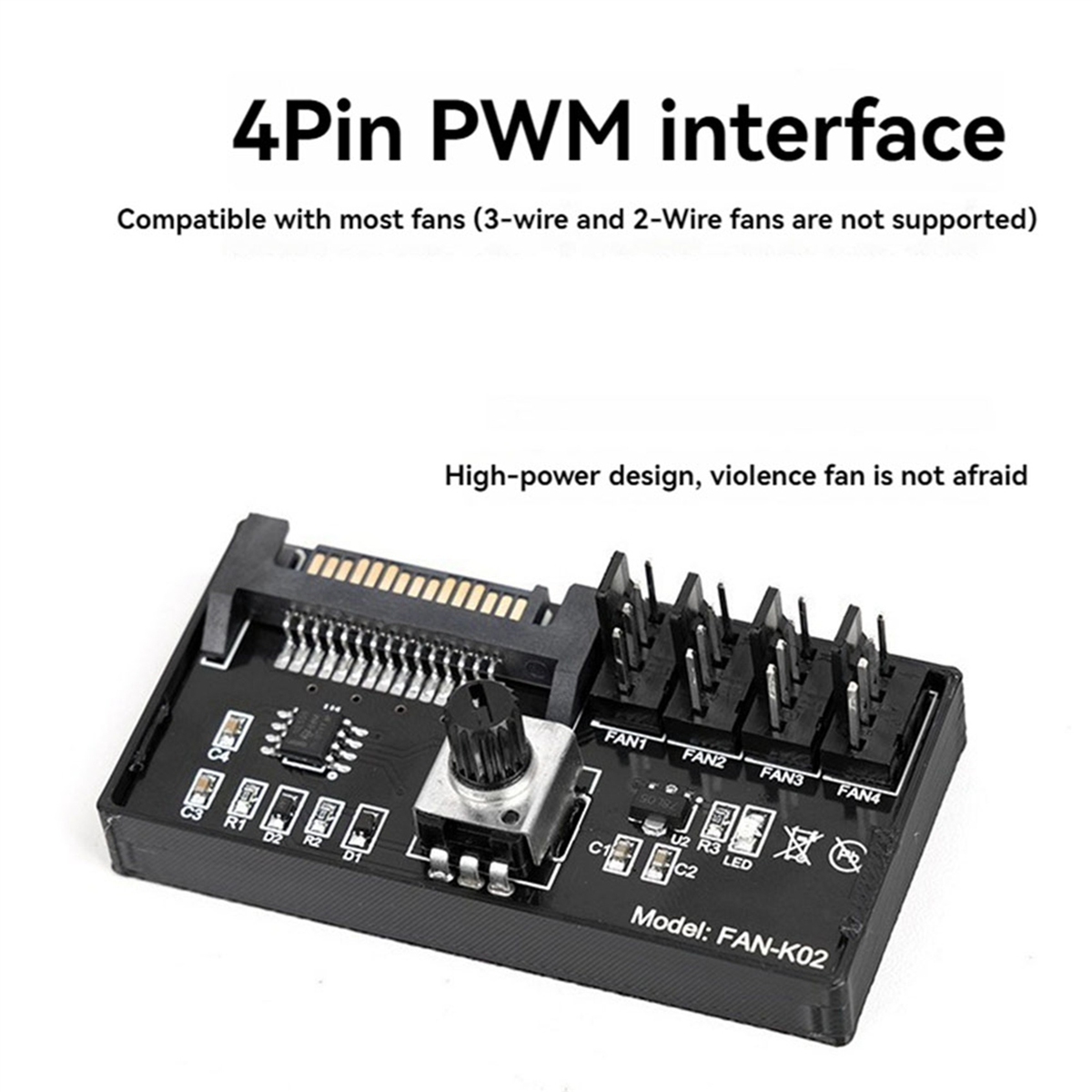 PWM Fan Speed Controller High Power Sata DC Power 4Pin Fan Governor on OnBuy