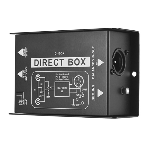 Passive Direct Box Single Channel Passive DI-Box Direct Injection Box ...