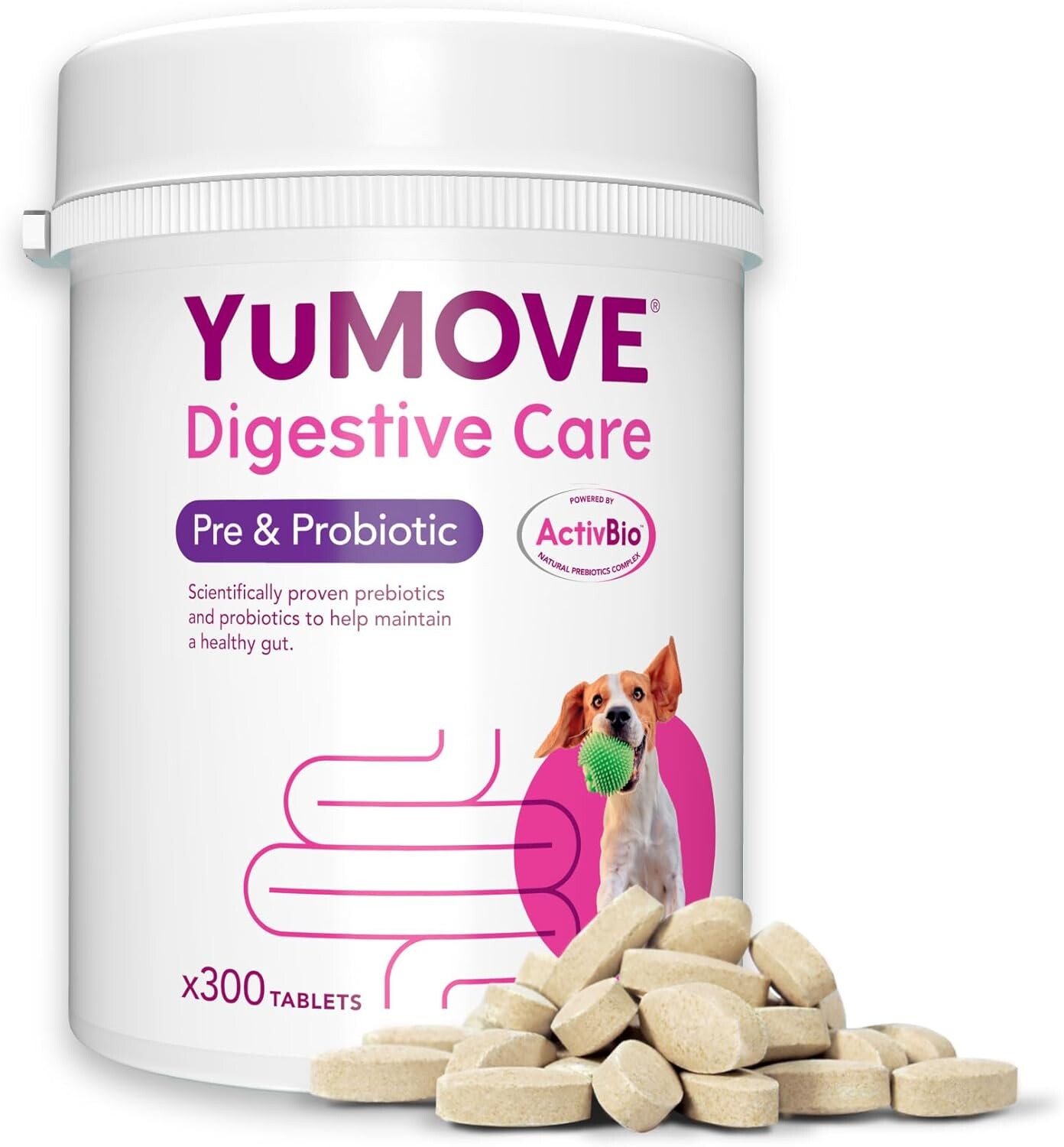YuMOVE Digestive Care Dog Pre & Probiotics for Gut Health 300 TABLETS on OnBuy