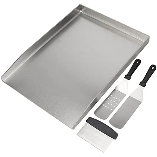 Grihero Universal Griddle Plate with Grill Spatula Scraper Accessory ...