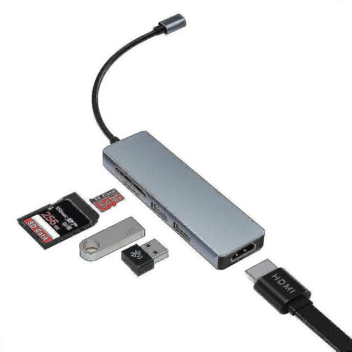 Usb B Hub Multiport Adapter 5 In 1 Portable Dongle on OnBuy