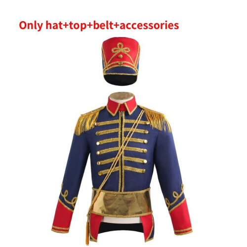 (Blue, S) Retro Stand Medieval Up Collar Stage Wear Suit Cosplay For ...
