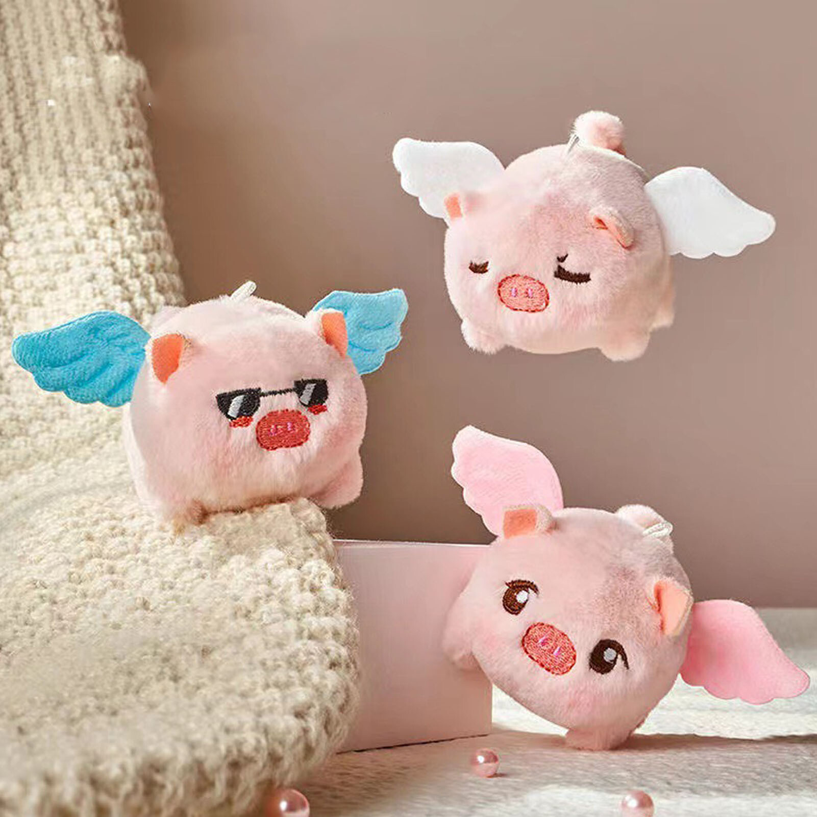 Cute Pink Flying Pig Plush Toy, Shaking Tail, Soft PP Cotton on OnBuy