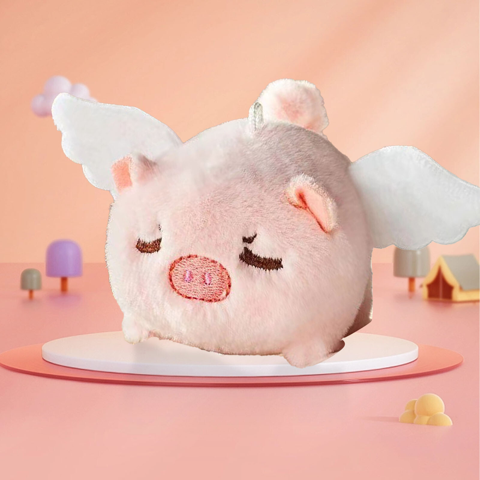 Cute Flying Pig Plush Toy with Shaking Tail, White, Soft PP Cotton on OnBuy