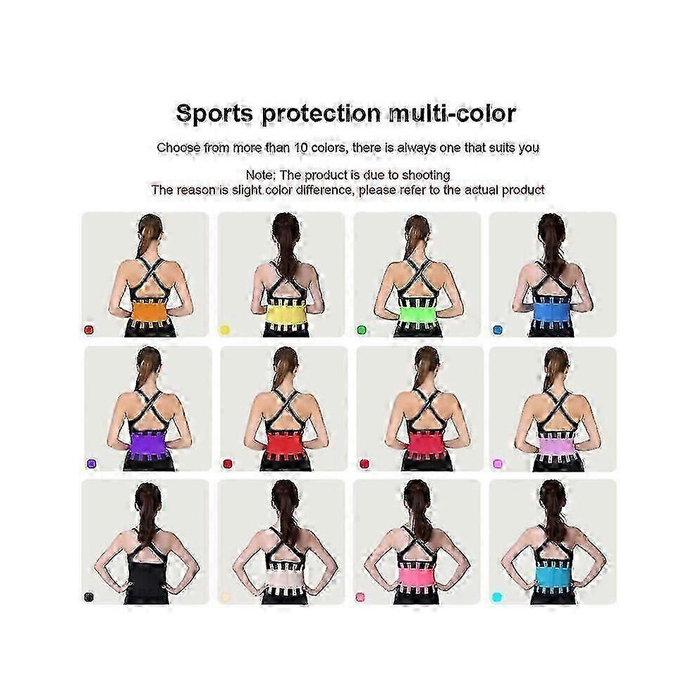 (Yellow) Lumbar Lower Back Support Brace Pain Relief Posture Orthosis ...
