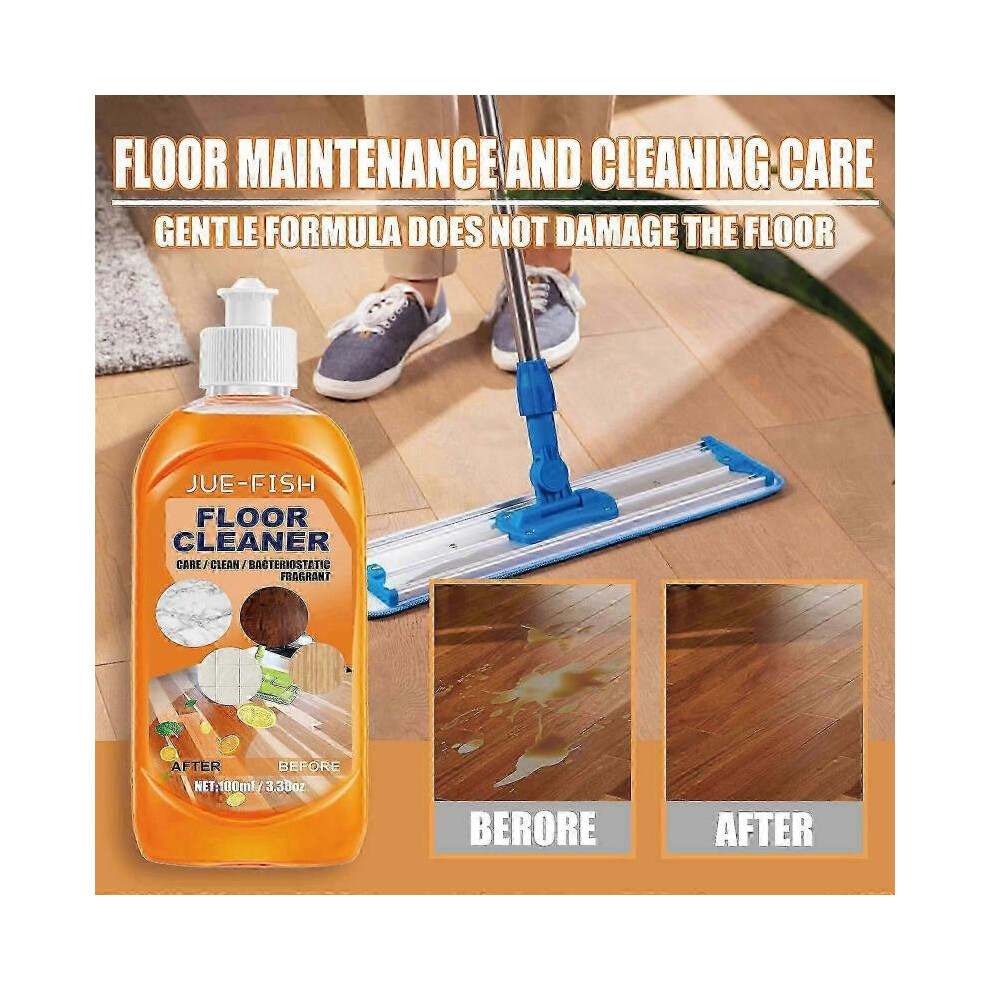(2PCS) 1-3X 100ml Jue-Fish Powerful Decontamination Floor Cleaner Wood ...