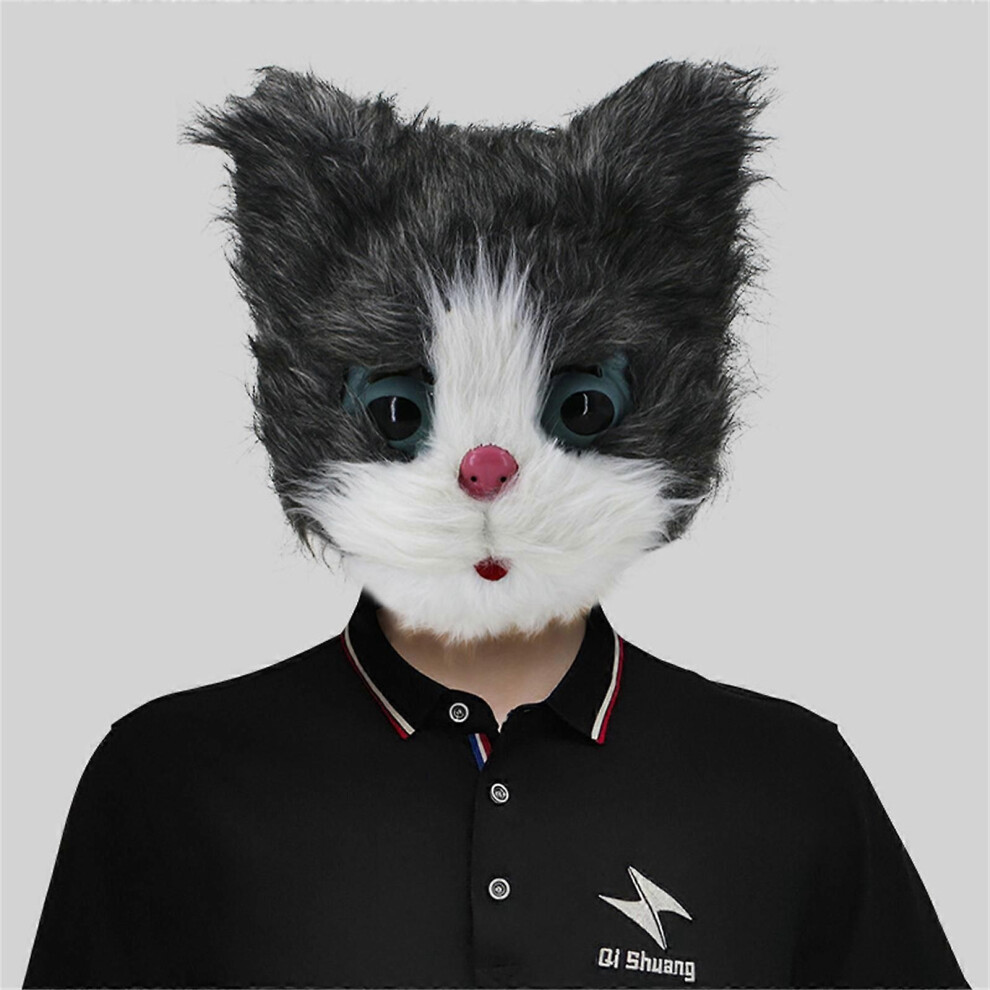 (Jaune) Masque de tête de chat Halloween Costume de fête Masque de ...
