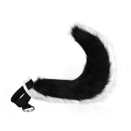 (Cola blanca y negra) Aro para el pelo con forma de oreja de gato y ...