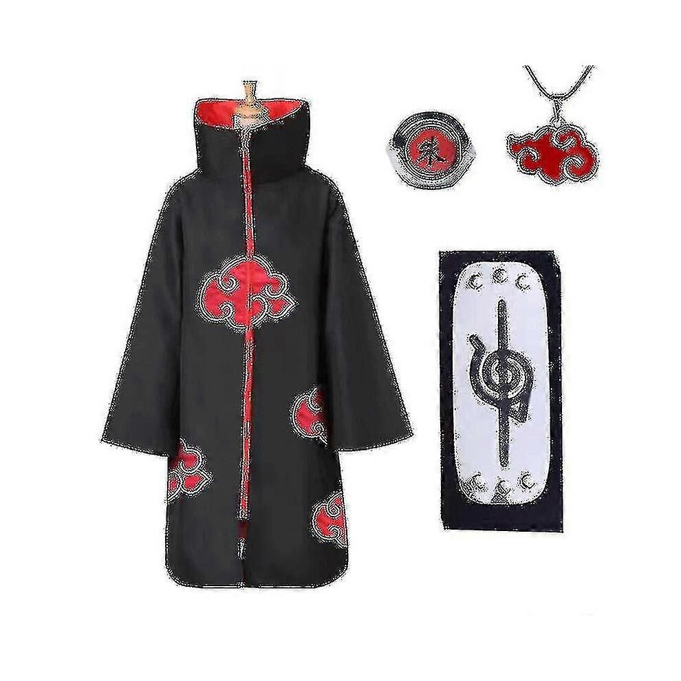 (Ensemble M-4) Naruto Akatsuki Cloak Anime Costume Kit Itachi Robe ...