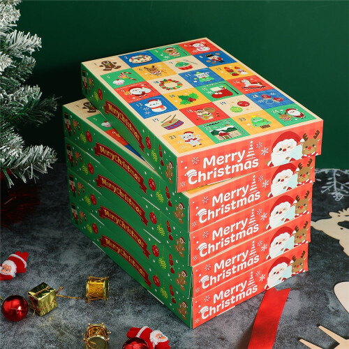 5pcs Christmas Countdown Advent Calendar Boxes Diy Gift Boxes Holiday ...