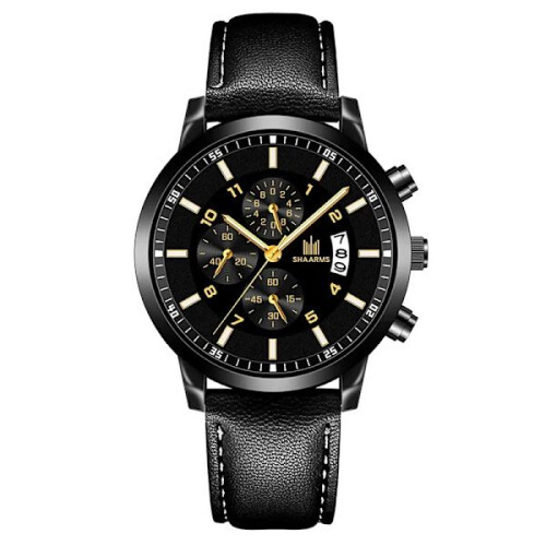 (Tyyppi 7) Uusi muoti Miesten Business Kalenteri Kellot Nahka Rannekoru ...