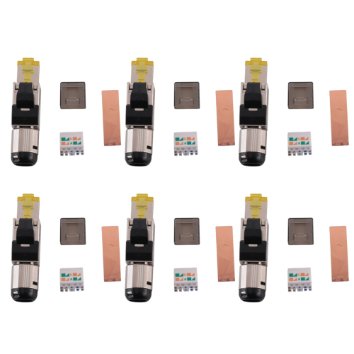 Lot de 6 fiches de terminaison RJ45 Cat 8 blindées sans outil, fiche ...
