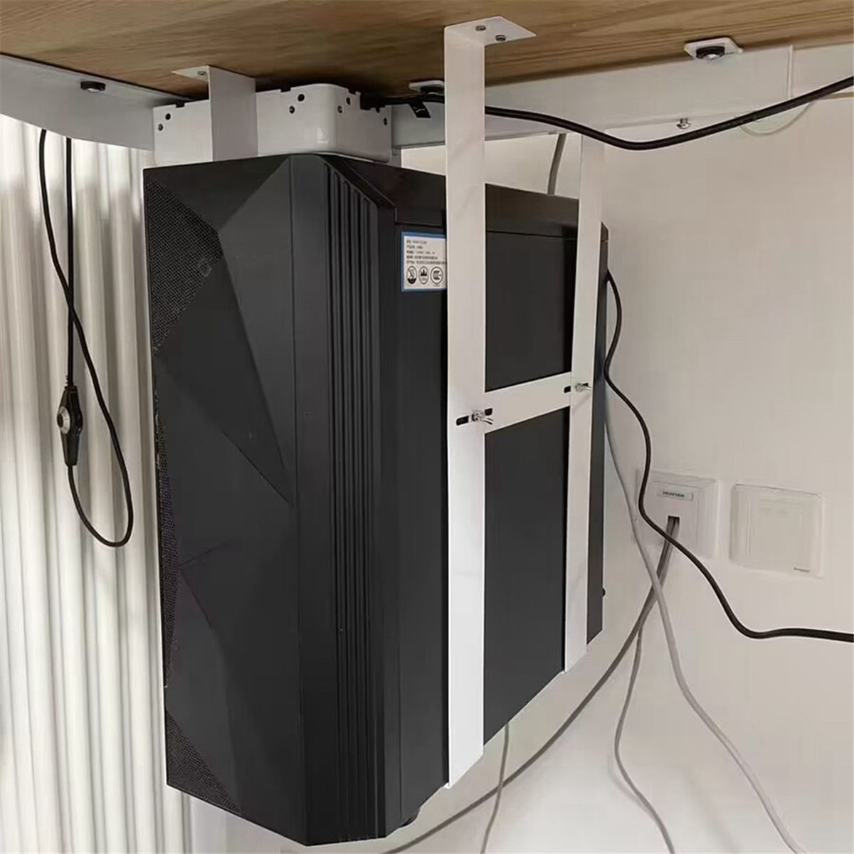 Under Desk PC Mount Bracket for Computer Case Mainframe Hanger Black on ...