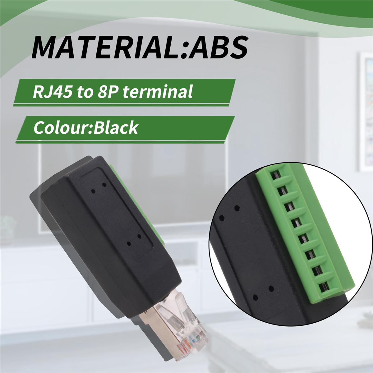 RJ45 Screw Terminal Connector Solderless Male Plug to 8-Pin Block ...