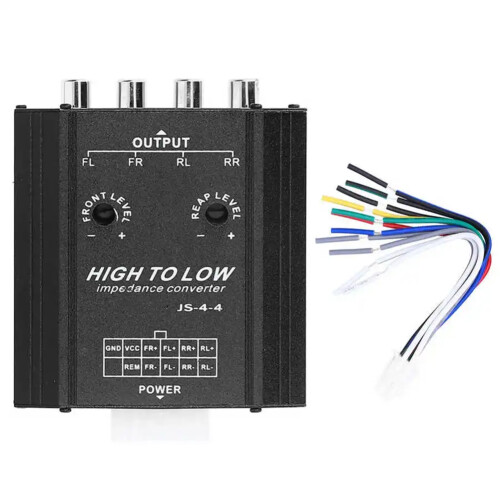 12V 4 Channel Car Audio Converter for High to Low Line Stereo Radio ...