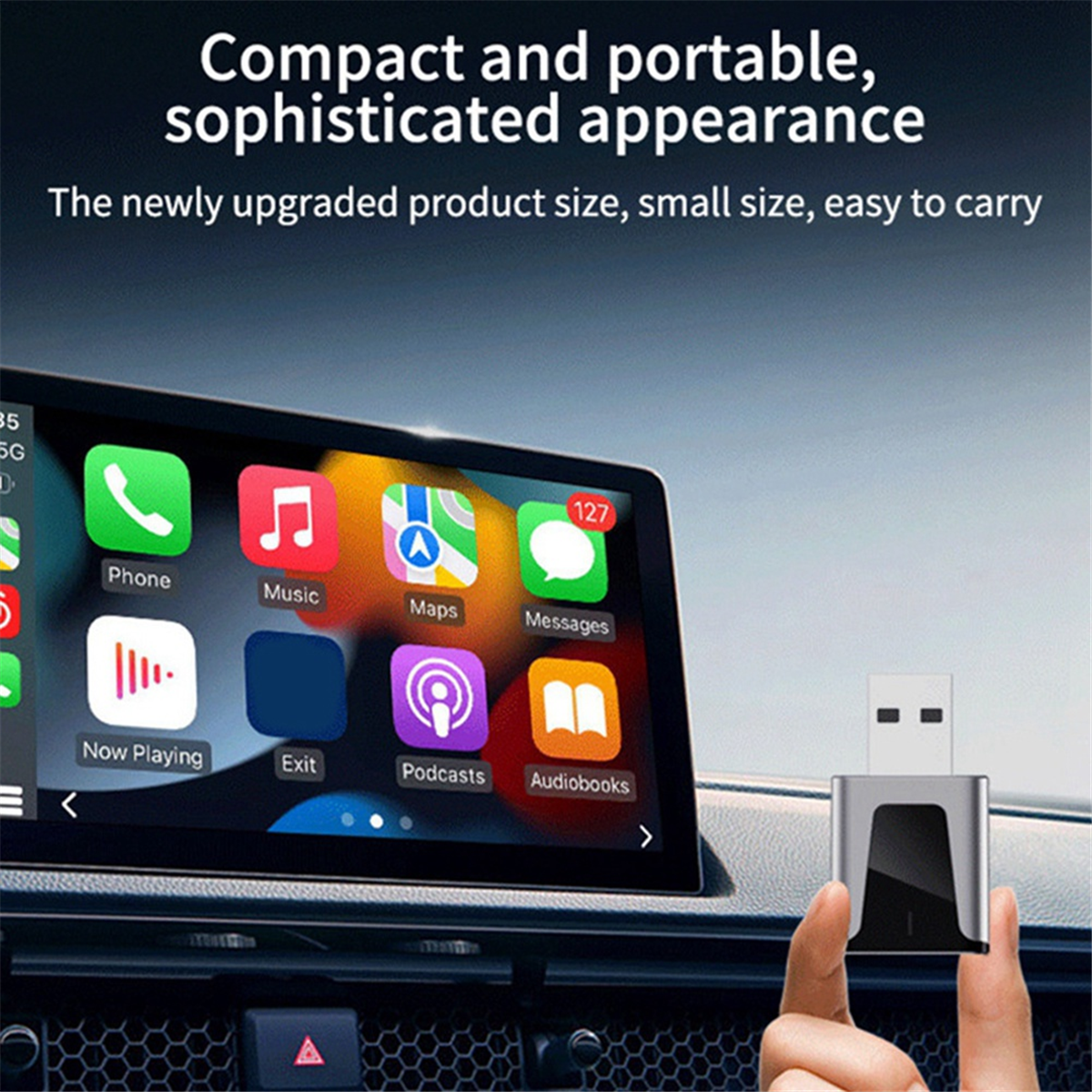 Mini Wireless CarPlay Adapter, 2 in 1 & Android Auto Adapter Converts ...