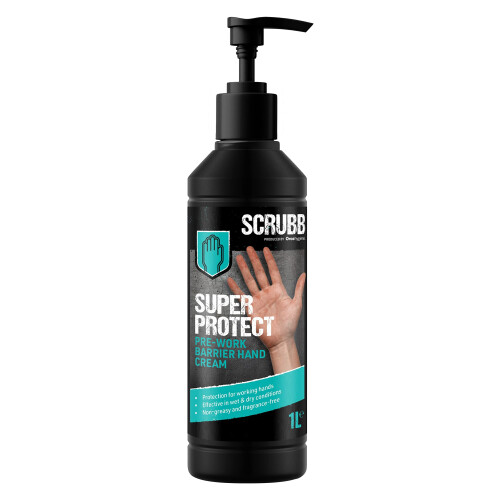 SCRUBB Super Protect Pre-Work Barrier Hand Cream Moisturiser, Non ...