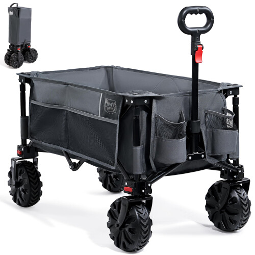 TIMBER RIDGE Festival Trolley Detachable Wide Wheels, 135L Folding ...