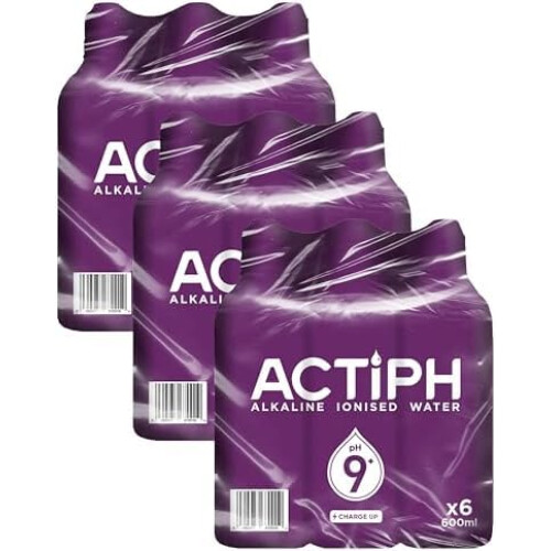 Alkaline Ionised Spring Water pH9+ (6x 600ml) Purified with ...