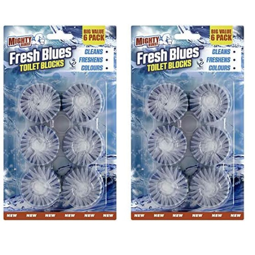 Mighty Burst Fresh Blues Toilet Block, 12 Pack, Cistern Blocks That ...