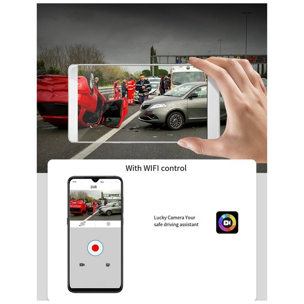 Caméra embarquée T8 Driving Recorder 4K à double enregistrement avec ...