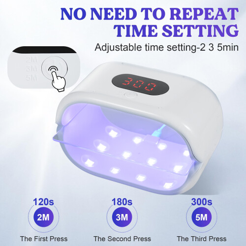 36W Dual Wavelength UV Curing Lamp 2/3/5Min Timer Portable Light on OnBuy