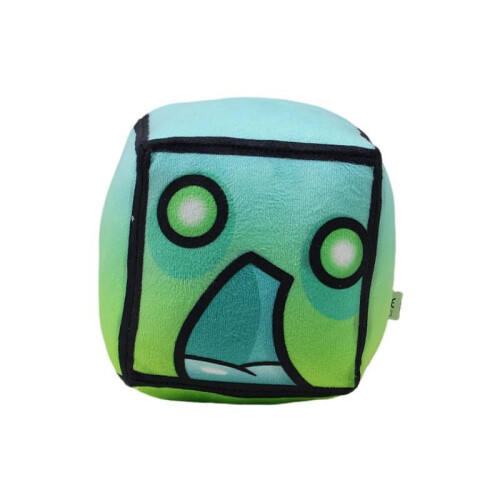 (Green Gradient) Geometry Dash Game Character Plush Cushion Stuffed Toy ...